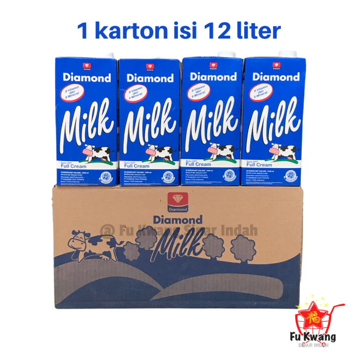Susu Diamond UHT Full Cream Plain 1 karton | Lazada Indonesia