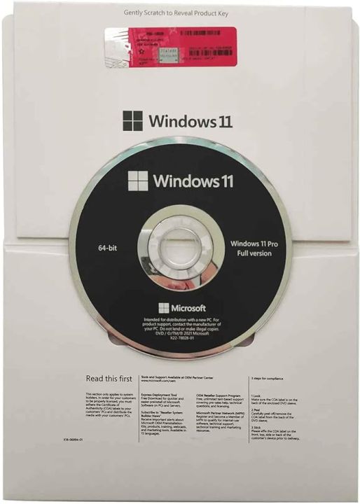MICROSOFT WINDOWS 11 PRO 64BIT ENG INTL 1PK DSP OEI DVD VERSION 21H2 ...