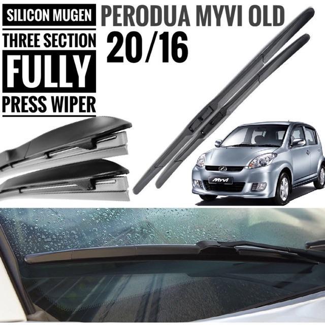 2Pc Perodua Myvi Old Silicon Wiper Car Mugen Wiper Three Section Fully ...