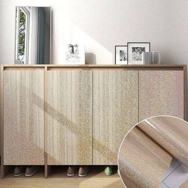 Glossy Golden Glitter Self Adhesive Wallpaper for Table Cabinet ...