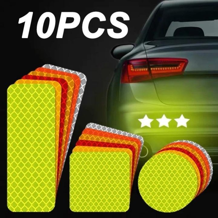 10 Pack Car Night Anti-glare Reflective Car Stickers Safety Stickers ...