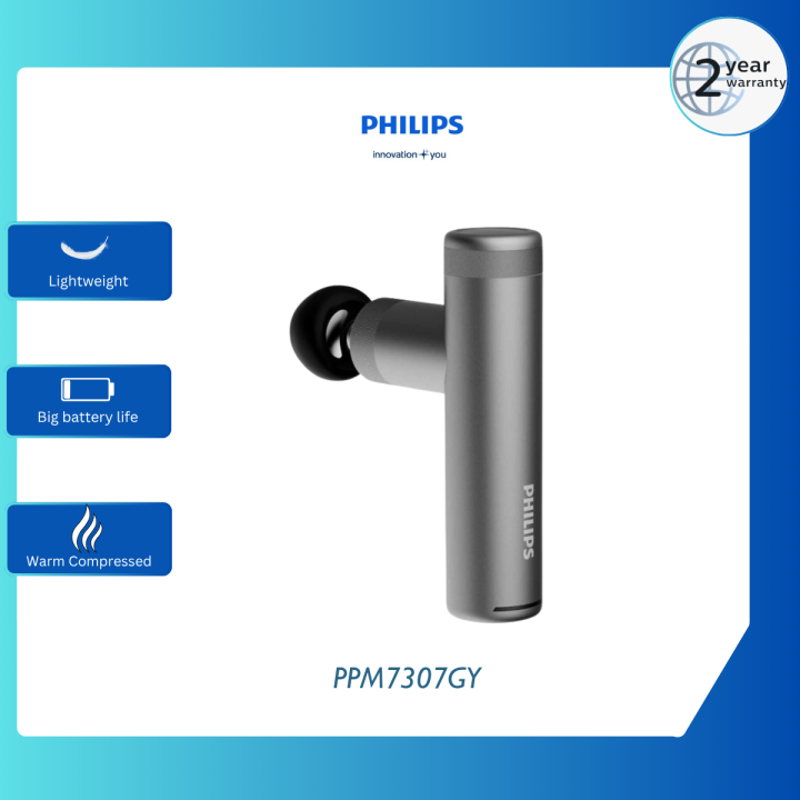 Philips Mini Massage Gun with Soothing Heating for Muscle Percussion ...