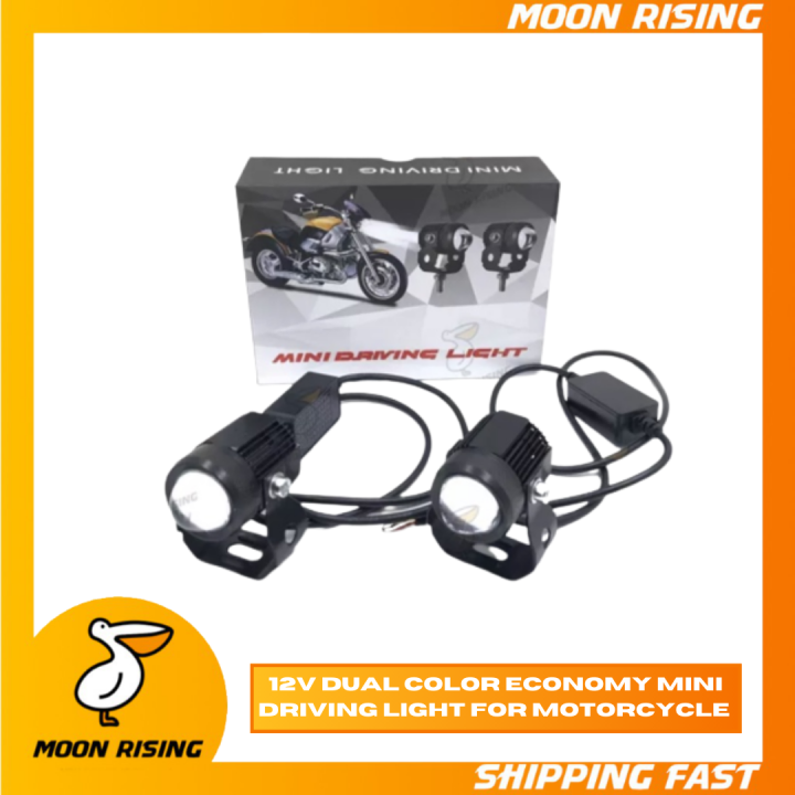 ECONOMY MINI DRIVING LIGHT SPOT LIGHT DUAL COLOR FOR MOTORCYCLE 12V ...