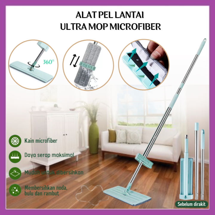 Alat Sapu Pel Pembersih Lantai Tarik Praktis Ultra Mop Handsfree ...