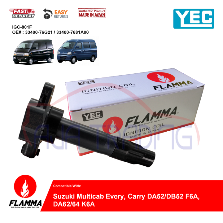 YEC FLAMMA Ignition Coil IGC-801F Suzuki Multicab Every, Carry DA52 ...