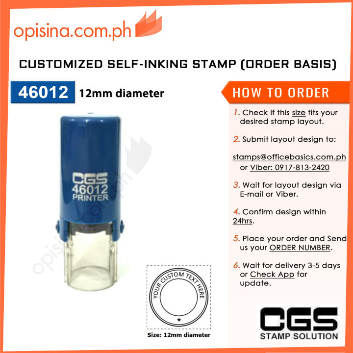 CGS CUSTOMIZED SELF INKING STAMP 46012 ROUND 12MM | Lazada PH CGS CUSTOMIZED SELF INKING STAMP 46012 ROUND 12MM | Lazada PH