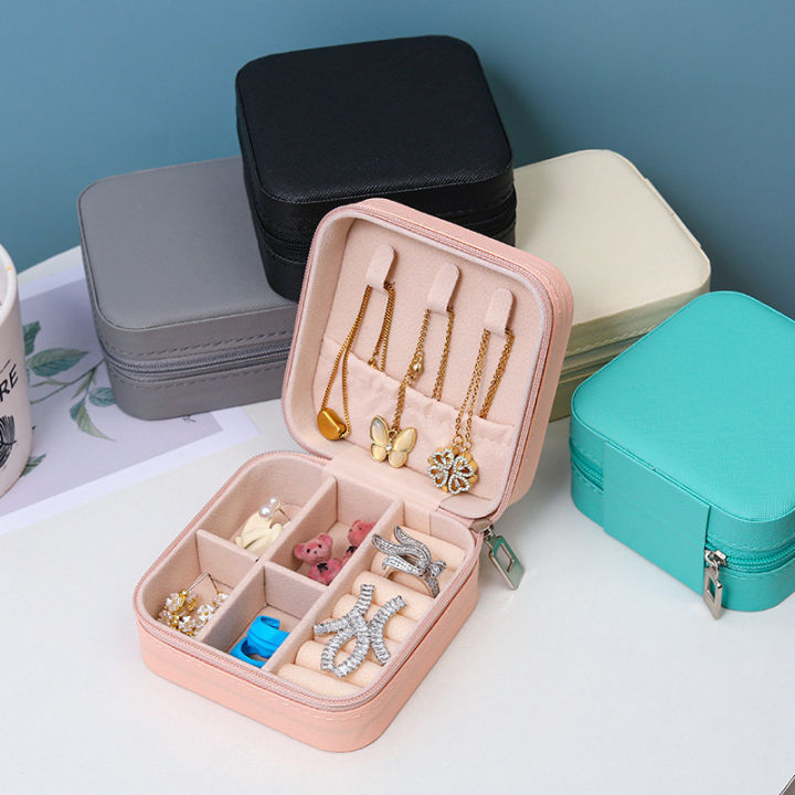 Travel Jewelry Storage Box-Portable Ring, Earrings, Necklace Storage ...