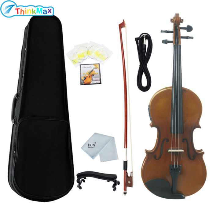 4/4 Electro-Acoustic EQ Violin Fiddle Kit Solid Matte Finish Spruce ...