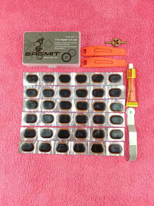 AVIES Sagmit Bicycle Tire Patch Kit Glueless Patch Mountain Bike MTB ...