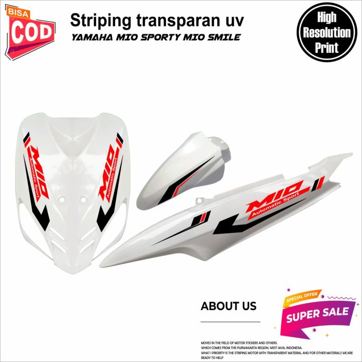STRIPING TRANSPARAN MIO SPORTY 2008-2011 STICKER MOTIP SIMPLE | Lazada ...