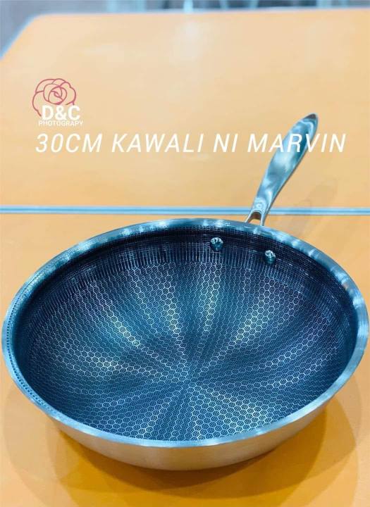 MULTICHANGE22 Stainless Steel Nonstick Wok Honeycomb Wok, Full ...