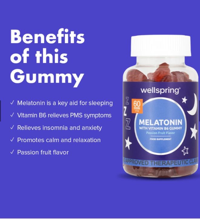 Wellspring Melatonin for Sleep With Vitamin B6 and Passiflora Extract ...