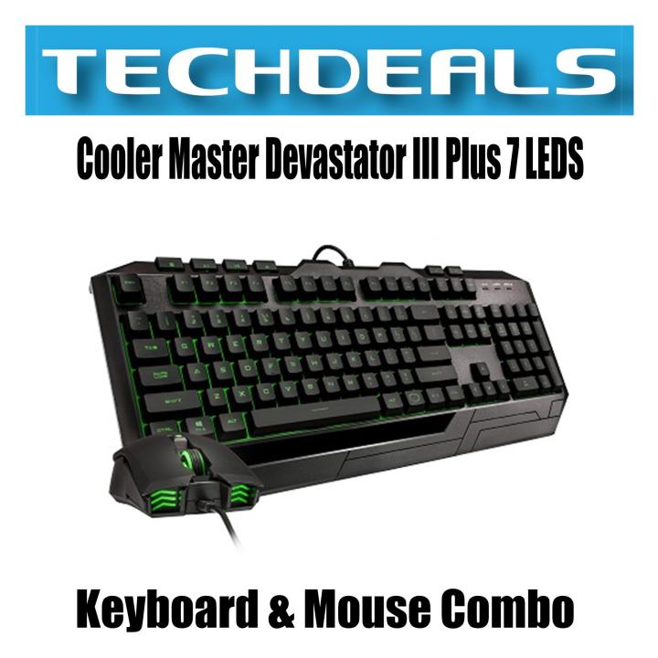 Cooler Master Devastator III Plus 7 LEDS Gaming Keyboard & Mouse Combo ...