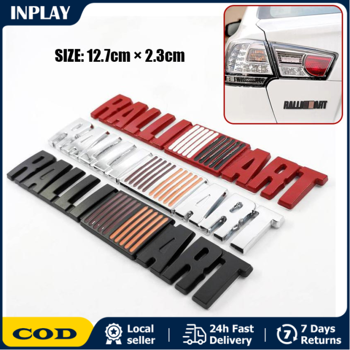 Car 3D Metal RALLI ART RALLIART Letters Logo Trunk Badge Emblem Decals ...