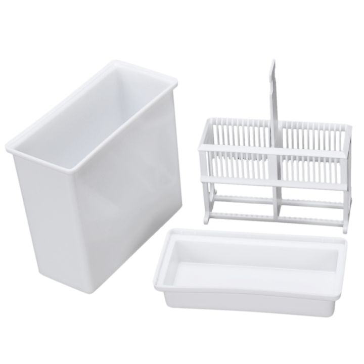 2 in 1 White 24 Pieces Microscope Slides Staining Rack Dish Set ...