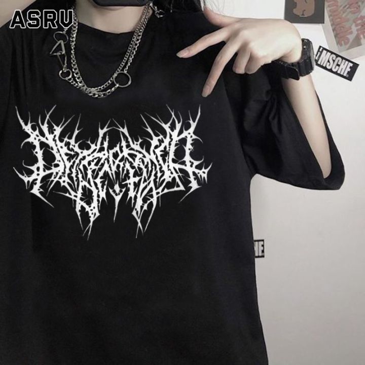 ASRV เสื้อยืดผู้ชาย เสื้อผ้าผู้ชาย t shirt for men ฤดูร้อนใหม่ Gothic เสื้อยืดหลวม Retro Street ...
