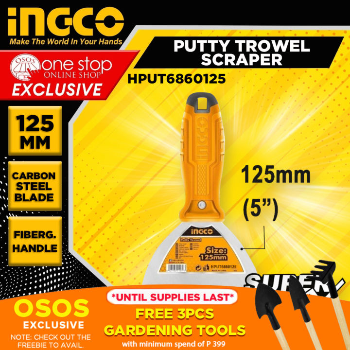 Ingco Original Putty Trowel Scraper Paleta 125mm Carbon Steel Blade ...