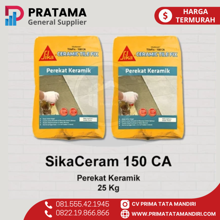 SikaCeram 150CA Mortar Lem Perekat Keramik Lantai dinding 25 Kg ...