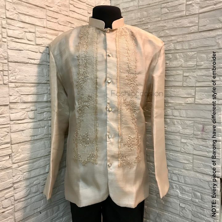 BARONG COAT CHINESE COLLAR - Pina Organza with Lining | Lazada PH