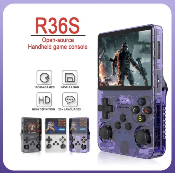 เครื่องเล่นวิดีโอเกมพกพา R36S ระบบ Linux หน้าจอ IPS ขนาด 3.5 นิ้ว ...