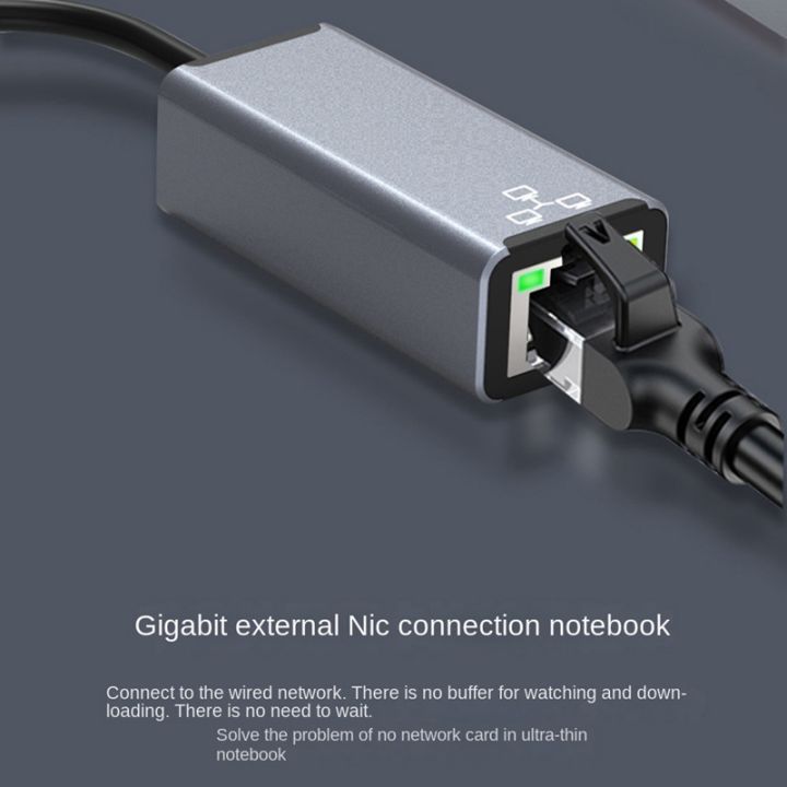 USB A/USB C Dual Connector Network Adapter USB RJ45 Ethernet Adapter ...