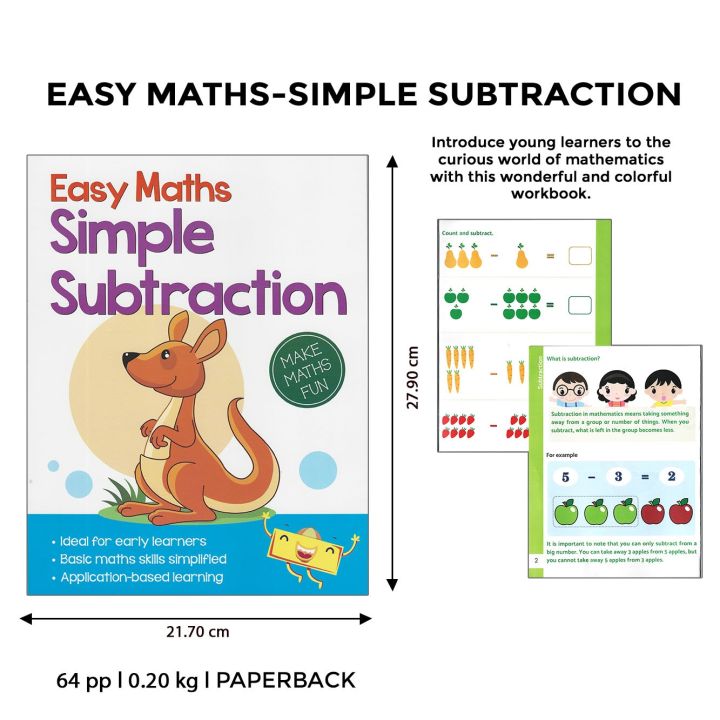 Easy Math Books - SUBTRACTION Preschool Early Learner Book HOMESCHOOL ...