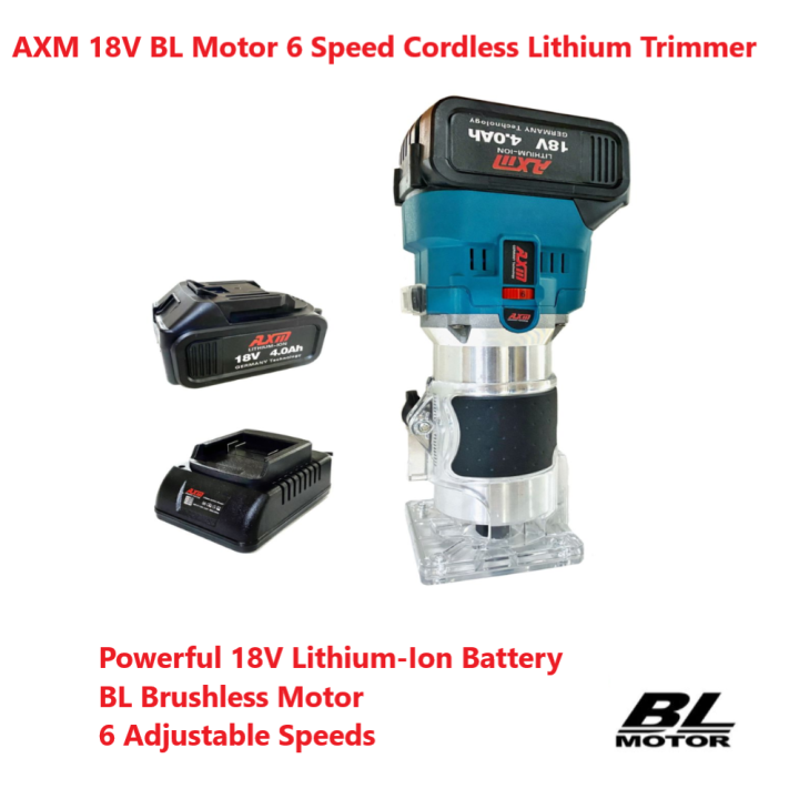 AXM 18V BL Motor 6 Speed Cordless Lithium Trimmer | Lazada Singapore