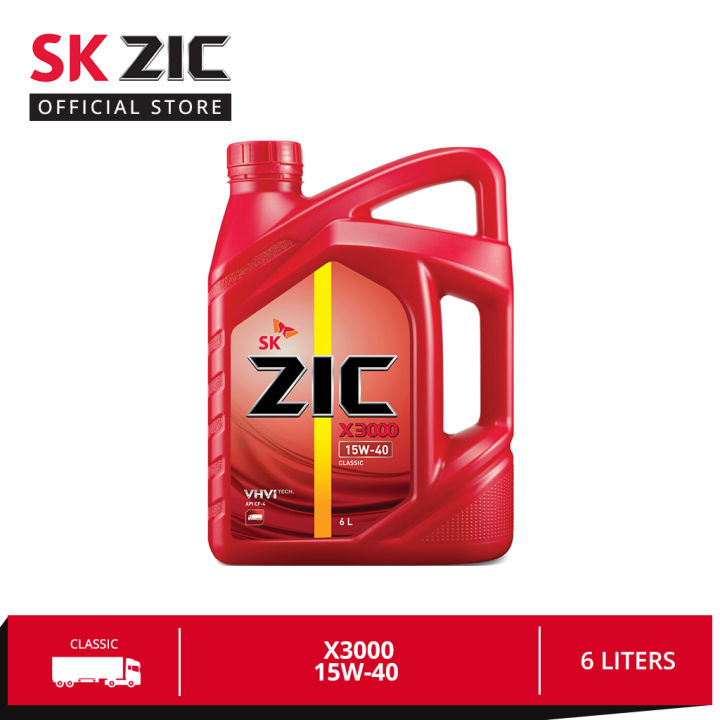 SK ZIC X3000 15W-40 6 Liters Classic Semi Synthetic Heavy Duty Diesel ...