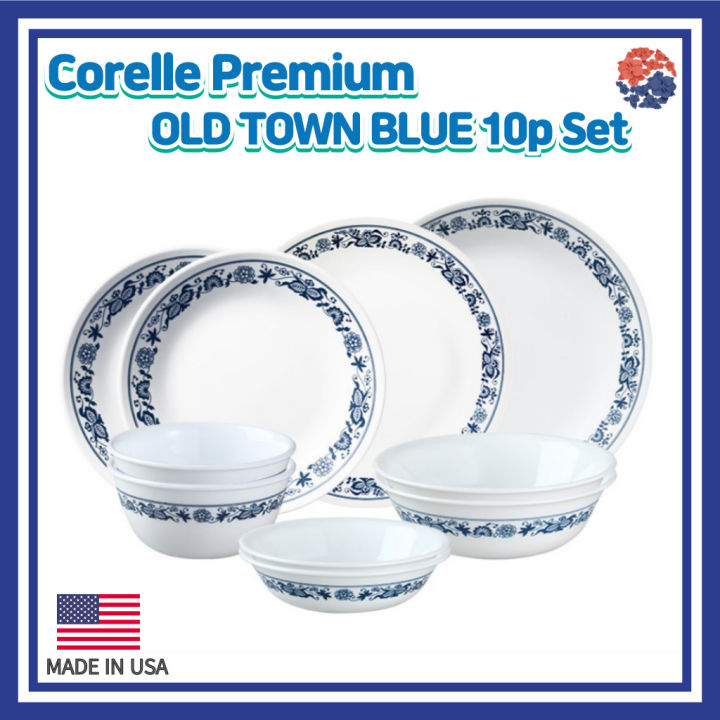 Corelle Premium OLD TOWN BLUE 10p Set/Corelle USA set/Plate Set ...