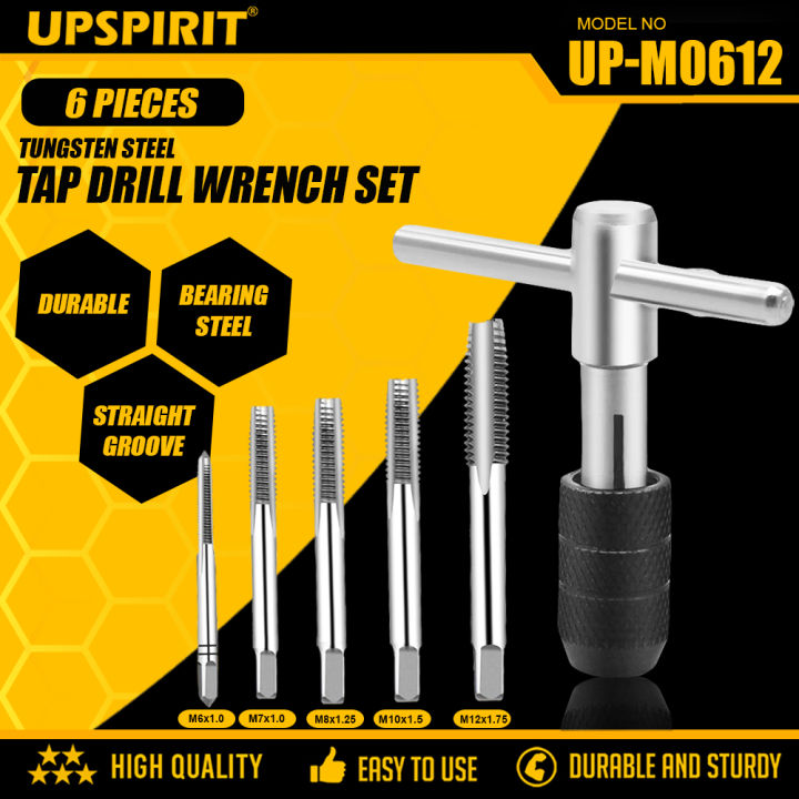 UPSPIRIT 6PCS T-Type Wrench Drill Set Hand Tapping Tools Machine Screw ...