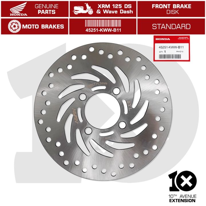 10thX Honda Genuine Front Brake Disc Part No.45251-KWW-B11 for XRM 125 ...