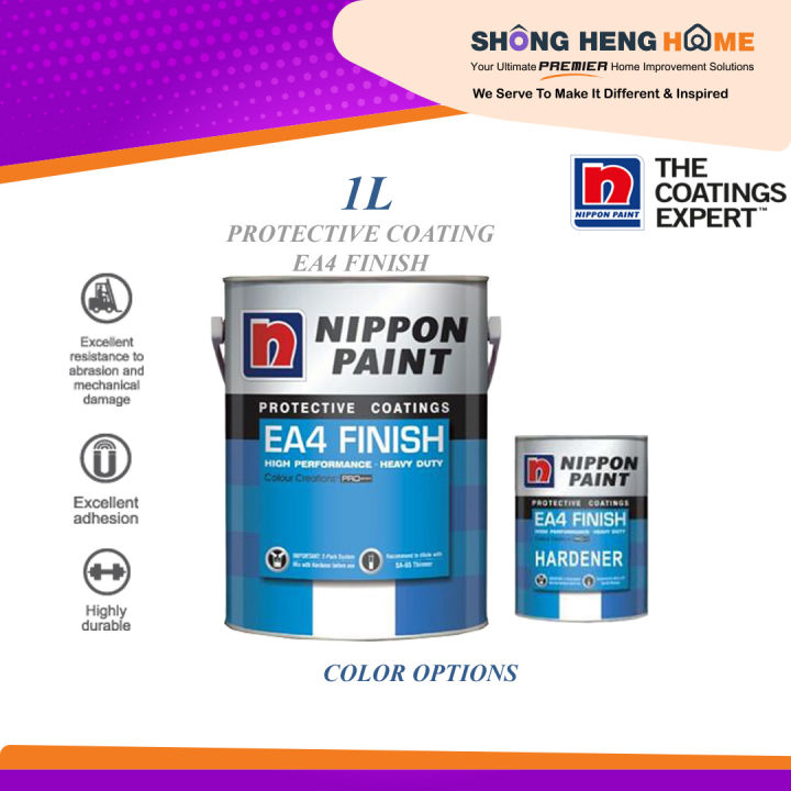 1L Nippon Paint - Protective Coating EA4 Finish [EPOXY] - Color Options ...