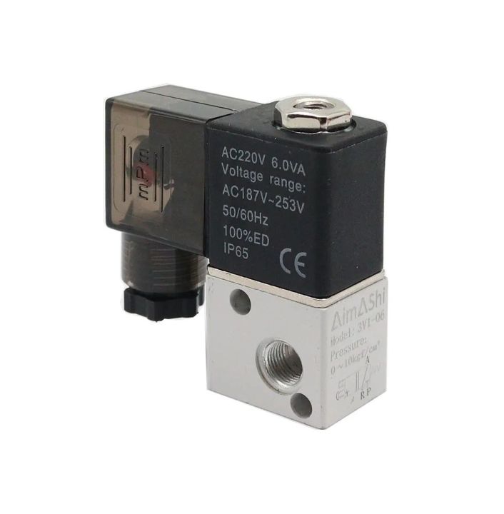 Direct Action Electromagnetic Valve 3V1-06 1/8" 2 Position 3 Way ...
