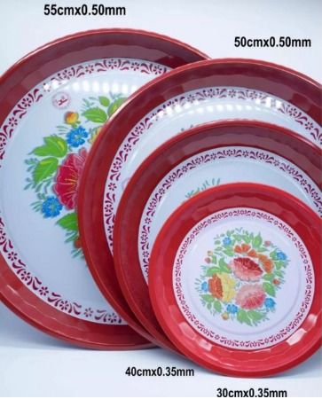 【GW】Corrosion resistance Round Metal Tray | Steel Plate | Talam Pisang ...