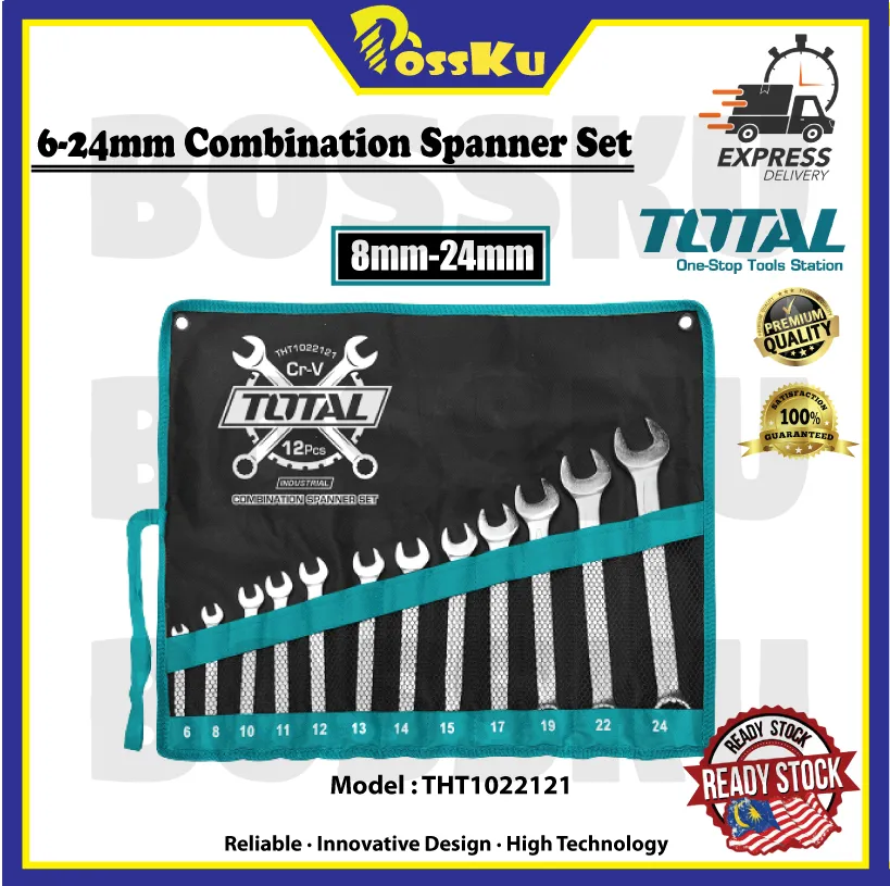 TOTAL 12 Pcs Combination Spanner Set THT1022121 (6-24mm) | Lazada