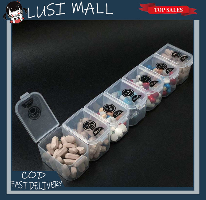 Large Seven-Grid Pill Box 7-Grid Pill Packing Box For The Elderly Pill ...