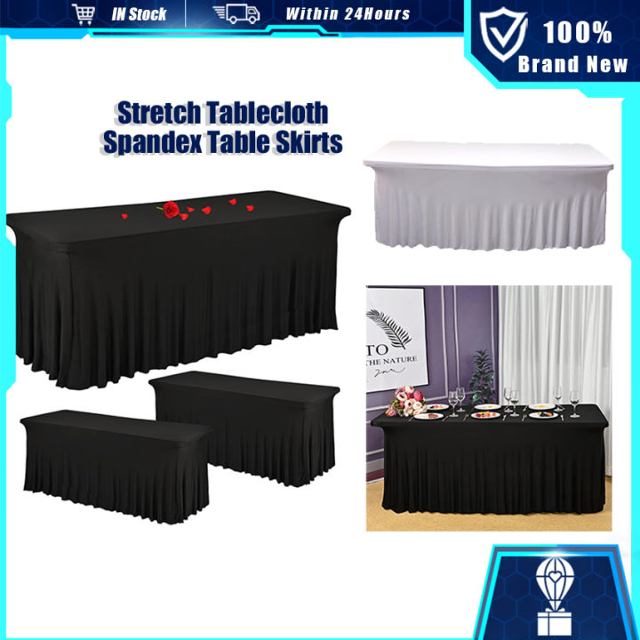 Stretch Tablecloth 4ft/6ft/8ft Solid Color Table Skirts for Conference ...