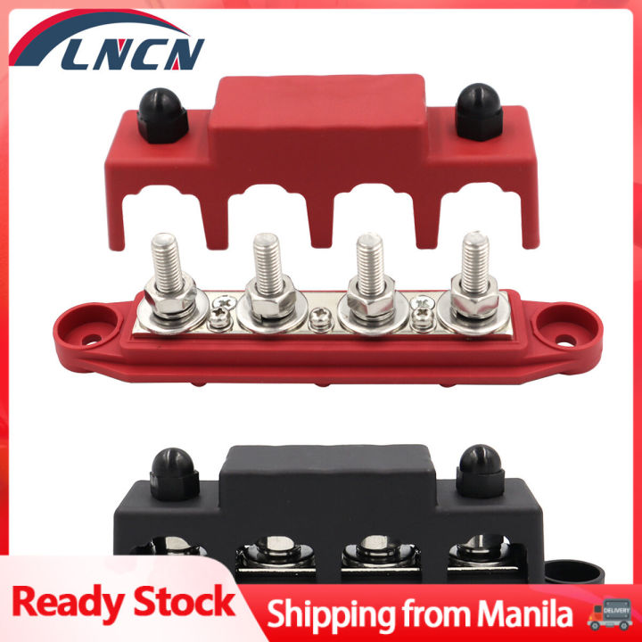 12V 250A Positive Negative M8 M10 Bus Bar Terminal Battery Power Distribution Block With Cover ...
