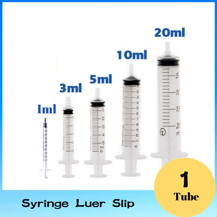 Syringe Luer Slip 1ml, 3ml ,5ml ,10ml ,20ml 1's | Lazada