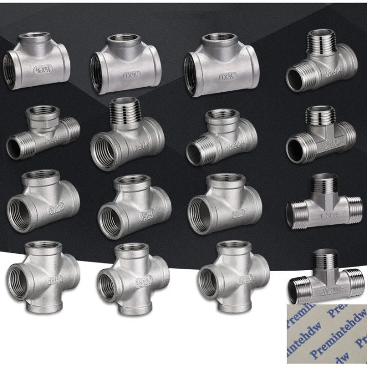 2 pcs/lot 304 stainless steel 1/4 "3/8" 1/2 "3/4" 1 "3 4 way tee cross ...