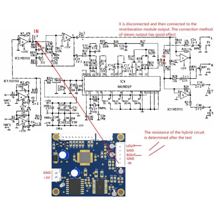 DSP Digital Reverb Module Karaoke Reverb Board Mixer Effector Module 0 ...