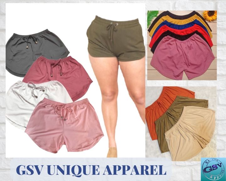 Plus Size Plain Shorts "3 for 125pesos" Cotton Spandex Random Colors ...