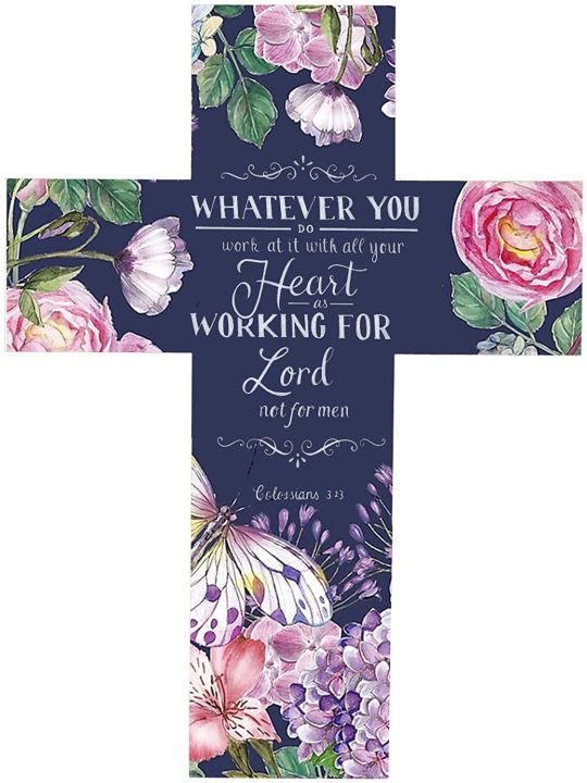 Whatever You Do Work at It with All Your Heart Bible Verse - 12"H Wood ...