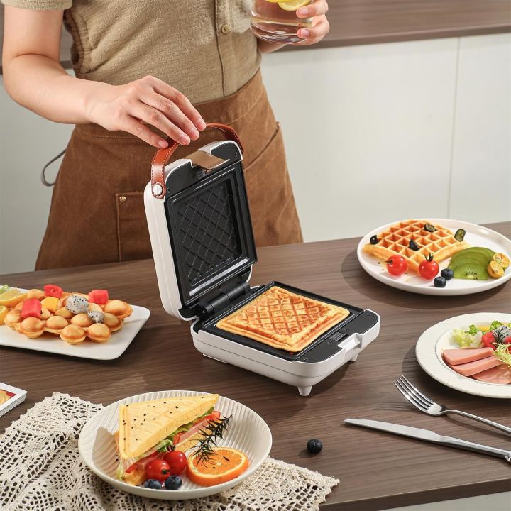 3 in 1 Breakfast Sandwich Maker Nonstick Panini Press Waffle Maker ...