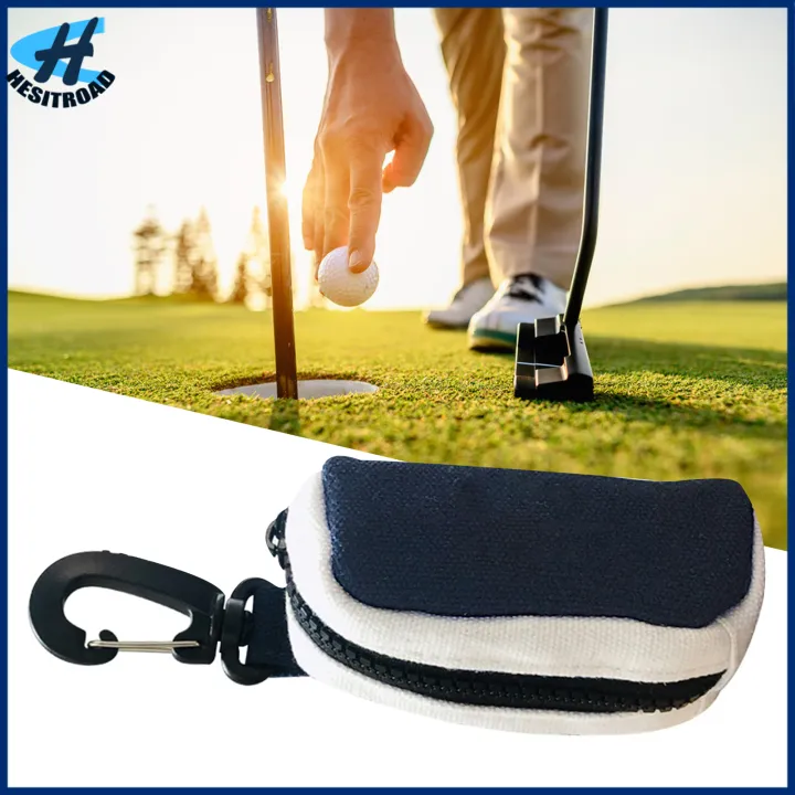 Golf Ball Pouch Compact Zipper Golf Accessory Portable Polyester Mini ...