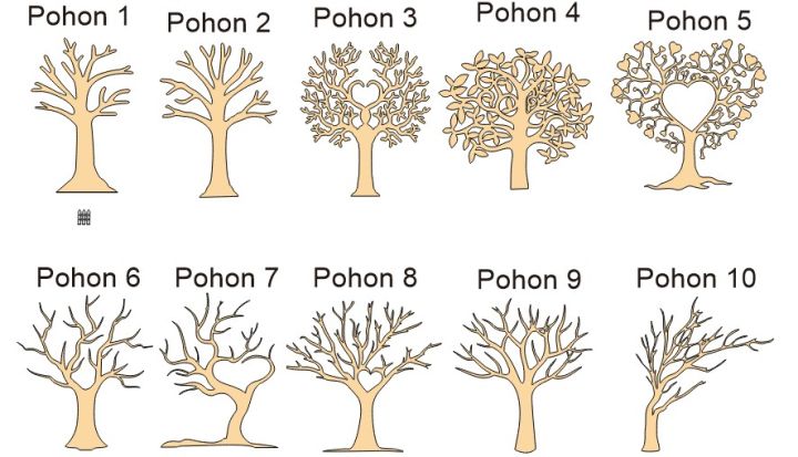SILUET POHON MAHAR (DUPLIKAT POHON) Bentuk love Bahan Triplek | Lazada ...