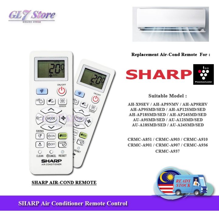 SHARP AIR COND REMOTE CONTROL A851 A910 REMOTE AIR COND SHARP CRMC-A851 ...