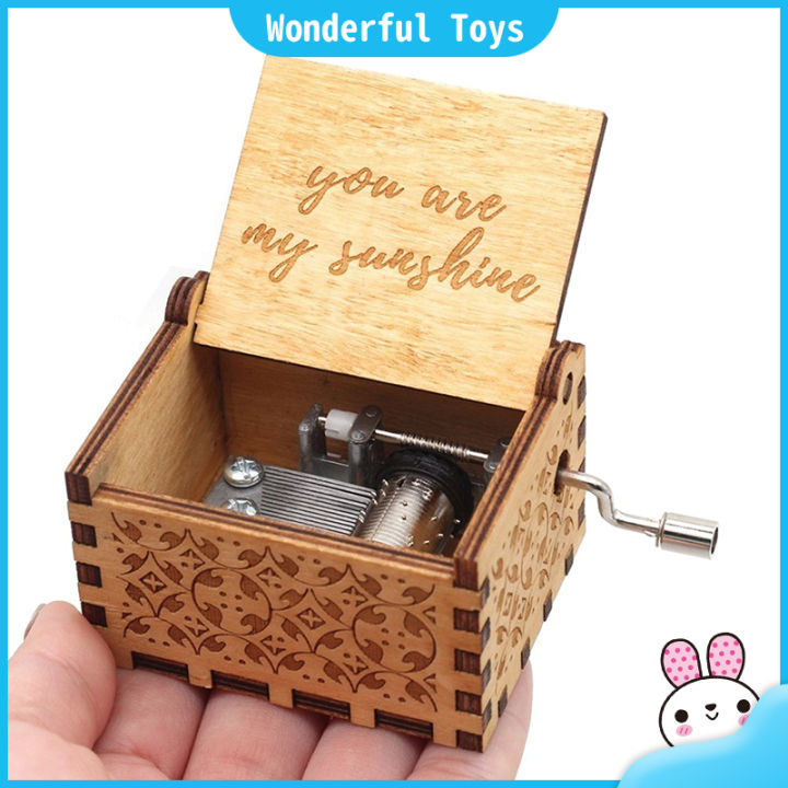 Wonderful Toys Wooden Music Box You Are My Sunshine /Can't help falling ...