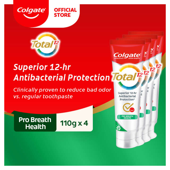 Colgate Total Pro-Breath Health Multi-Benefit Antibacterial Toothpaste ...
