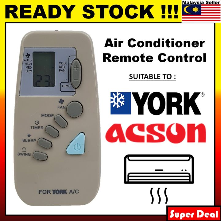 YORK ACSON Air Cond Aircon Aircond Air Conditioner Remote Control ...